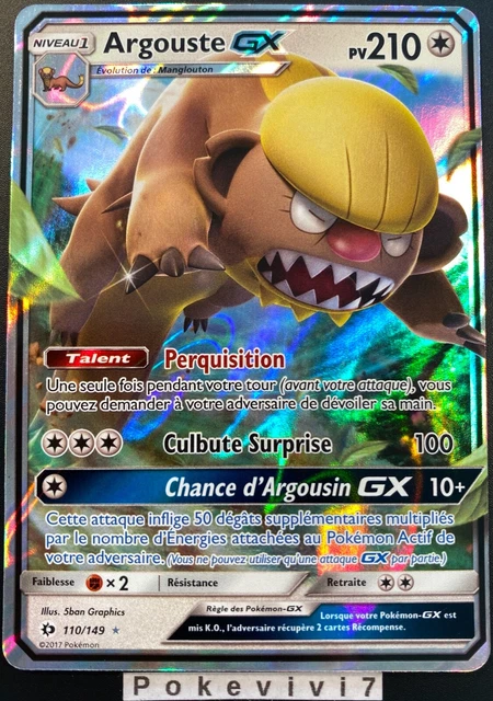 CARTE POKEMON ARGOUSTE 110/149 Holo GX Soleil et Lune 1 SL1 FR NEUF EUR ...