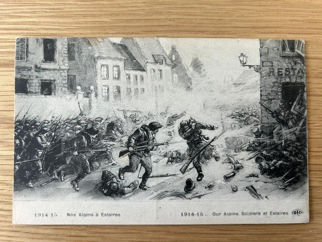 WW1 PATRIOTIC POSTCARD. French Infantry Fighting The Germans At ...