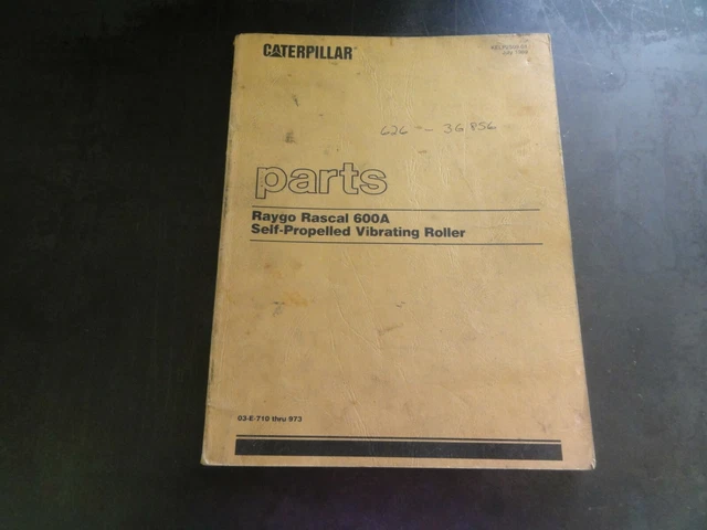 CATERPILLAR CAT RAYGO Rascal 600A Self-Propelled Vibrating Roller Parts ...