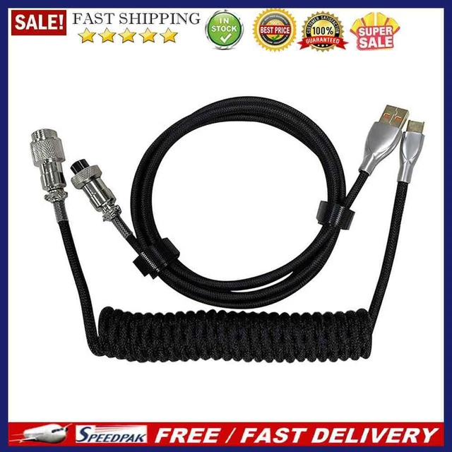 MECHANICAL KEYBOARD AVIATOR Cable Type-C USB Aviation Connector Spring ...