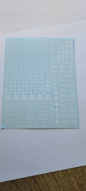 WARHAMMER 40K-CADIAN TRANSFER sheet-Imperial Guard-Adeptus £9.99 ...