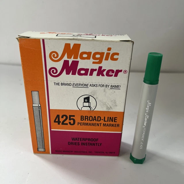 VINTAGE MAGIC MARKER Box of 9 Model 425 Green Please Read £13.96 ...