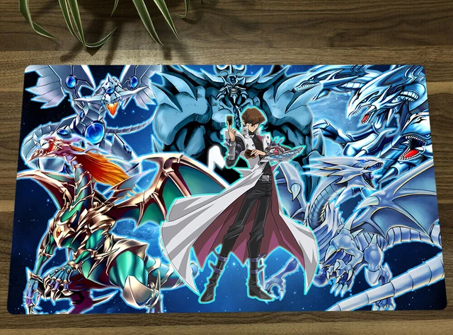 YGOMAT PLAYMAT BLUE-EYES White Dragon Seto Kaiba Card Game Mat CCG TCG ...