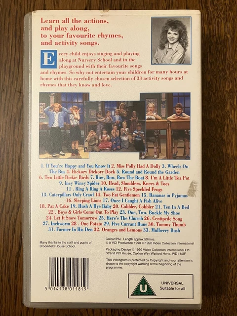 NURSERY PLAY RHYMES WITH ELIZABETH WATTS KIDS 1990 PAL VHS Video Tape £ ...