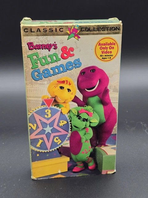 BARNEY FRIENDS FUN & Games VHS 1996 Video Tape Classic Collection PBS ...