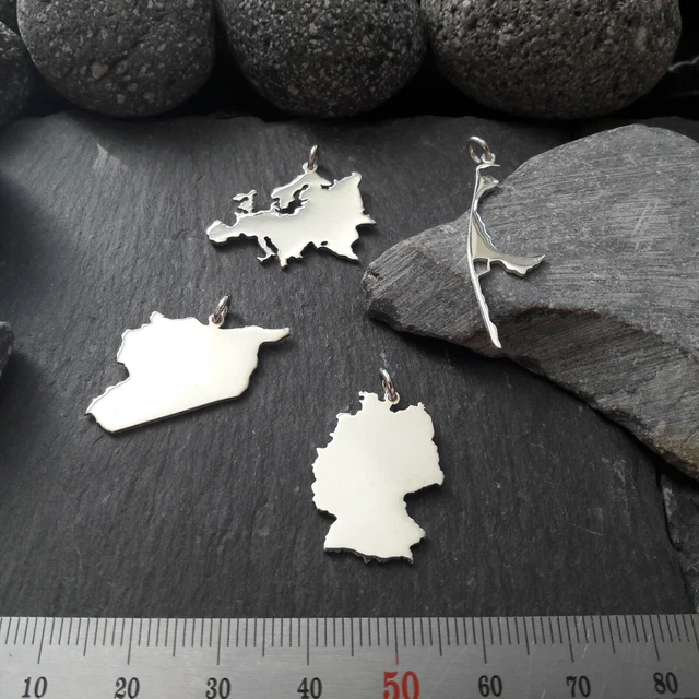 LANDKARTEN ANHÄNGER IHRER Wahl in 925er Silber, Landkarte von L bis Z - NEU EUR 24,95 - PicClick DE