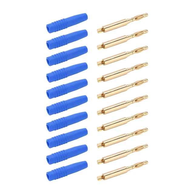 (BLUE)BANANA PLUGS DETACHABLE Secure Metal Banana Connector With CNC ...
