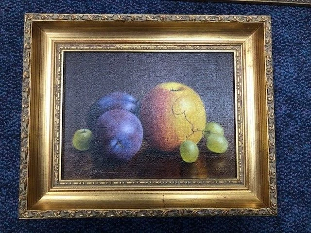 VINTAGE OIL ON Canvas Painting Still Life Signed G. Payne 1985 in Gold ...