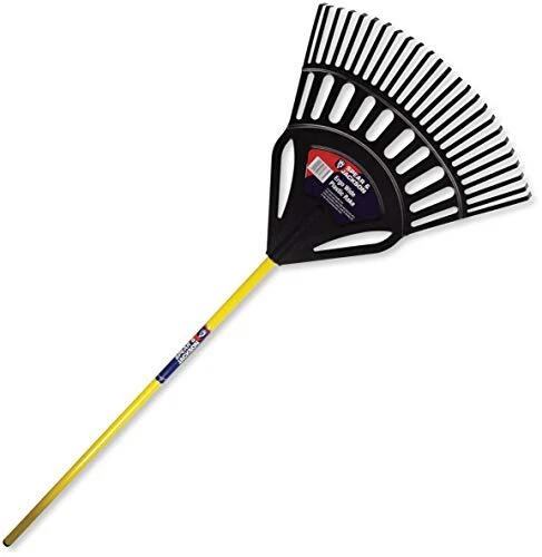 ERGOWIDE PLASTIC LEAF Rake Extra Long Handle Extra Wide Head Covers ...
