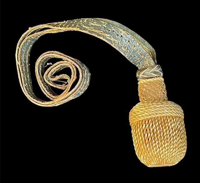 2. WELTKRIEG OFFIZIERS Portepee Faustriemen Schlagband Gold Leder Band ...