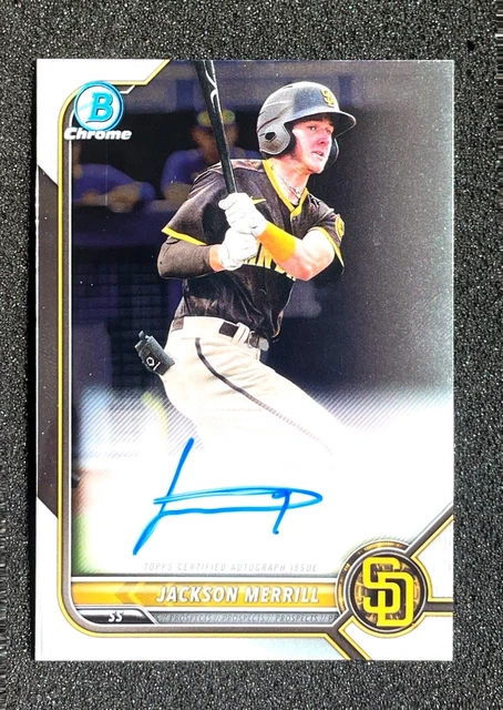 JACKSON MERRILL 2022 Bowman Cromato AUTO 1st Prospect RC CPA-JME ...