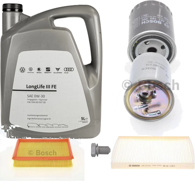 BOSCH INSPECCIÓN SET 5L VW aceite motor 0W-30 Longlife III Fe para ...