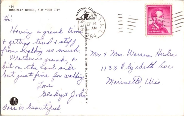NEW YORK NY postcard BROOKLYN BRIDGE & MANHATTAN SKYLINE j/17 BB5531 £ ...