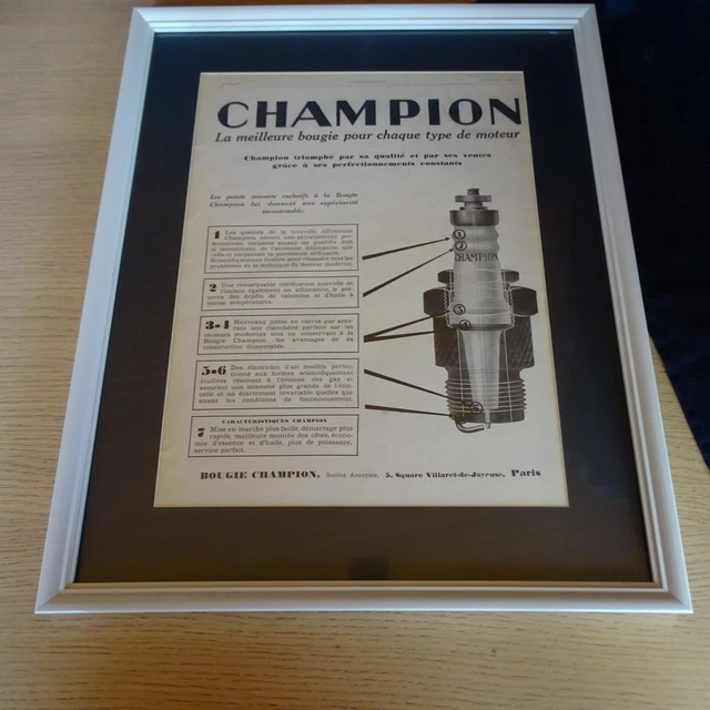AFFICHE PUBLICITAIRE ANCIENNE Bougie Champion et Crico (automobile) - 1929 EUR 30,00 - PicClick FR