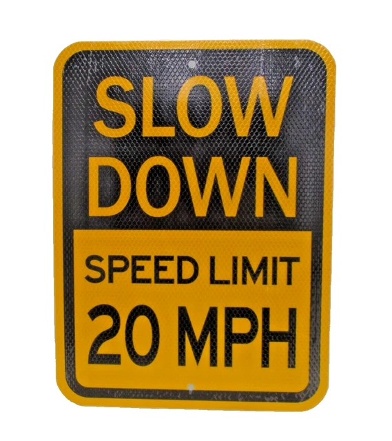SLOW DOWN SPEED Limit 20 MPH Safety Signs 12"x16" Reflective Thickened ...