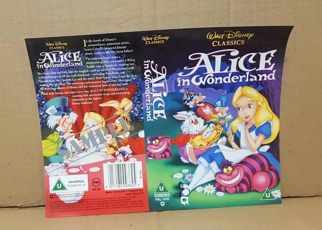 WALT DISNEY CLASSICS- Alice In Wonderland, Vhs Promo Sleeve/Sample ...