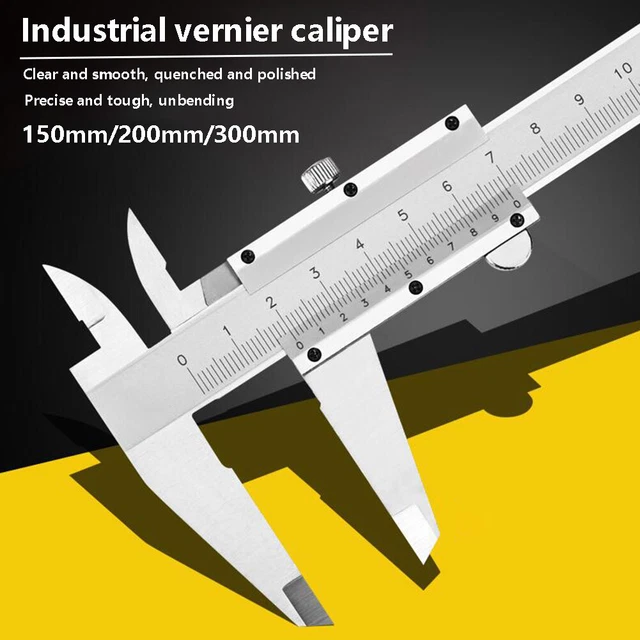 PORTABLE METAL 150/200/300MM Vernier Slide Caliper Ruler Gauge ...