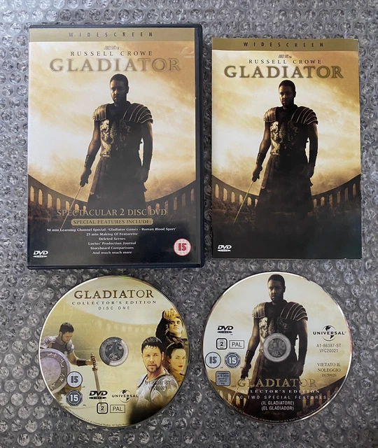 GLADIATOR DVD | Widescreen 2 Disc Set | 2000 | Used | Region 2 | Free ...
