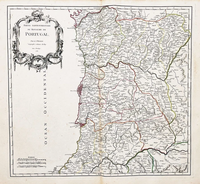 PORTUGAL ROYAUME REPÚBLICA Portuguesa Carte Map Mapa Robert De Vaugondy ...