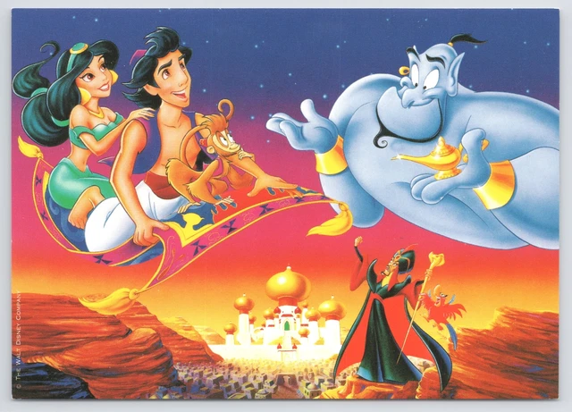 ENTERTAINMENT~DISNEY 1992 ALADDIN Film~Magic Carpet~Genie & Lamp ...