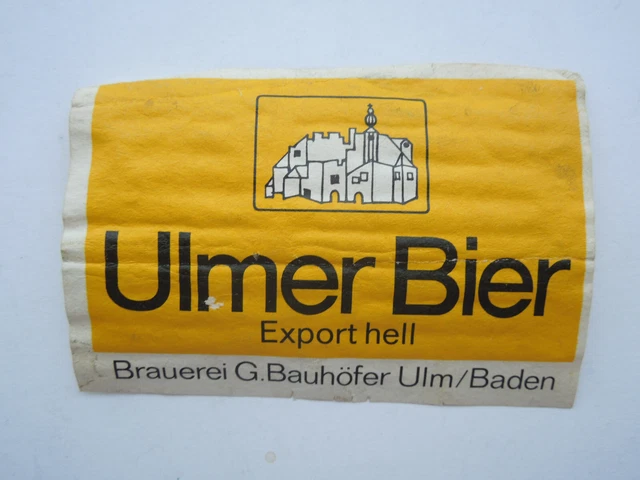 ULMER BIER EXPORT hell G. Bauhöfer Ulm/Baden Brauerei Etiketten EUR 2 ...