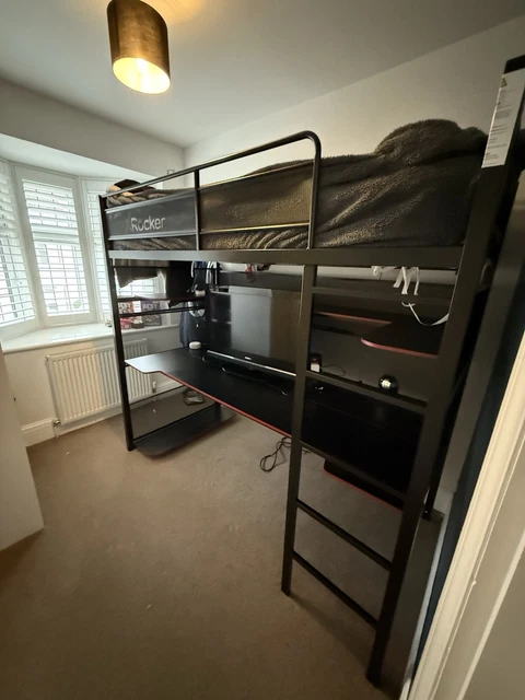 X-ROCKER BUNK BED. Gaming Bed. Bed With Desk, Large Desk. £156.72 ...