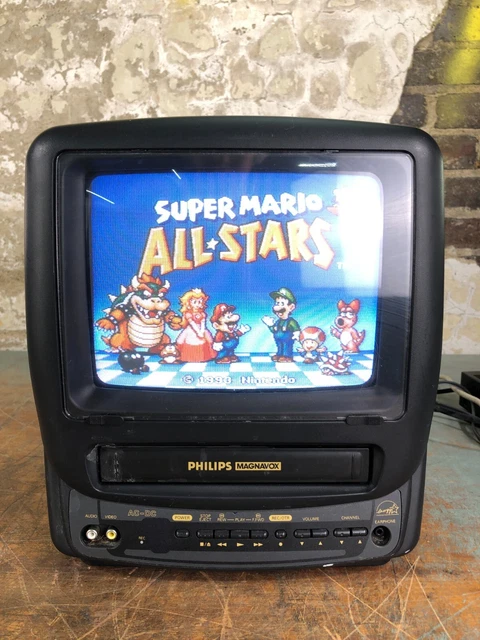 PHILIPS 9” CRT Color TV/VCR Combo CCA092AT01 Retro Gaming - VHS Not ...