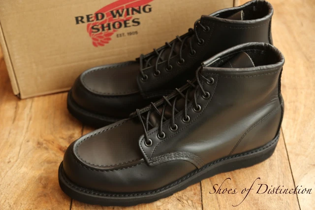 REDWING RED WING 8137 Black Moc Toe Leather Derby Boots Men's UK 9 D US ...