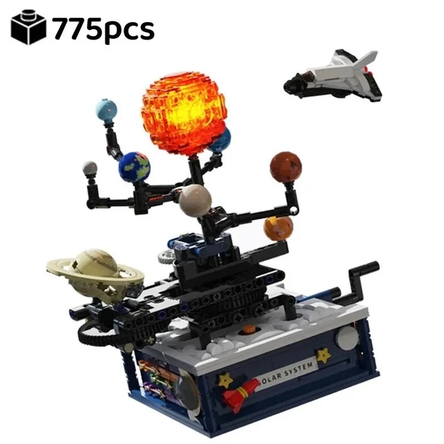 ROTATING SOLAR SYSTEM Light Set Building Blocks Sun Earth Model $67.50 ...