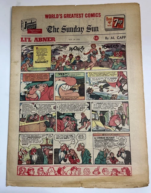 VINTAGE OCT 20, 1956 The Sunday Sun Complete Comic Section 24 Coloured ...