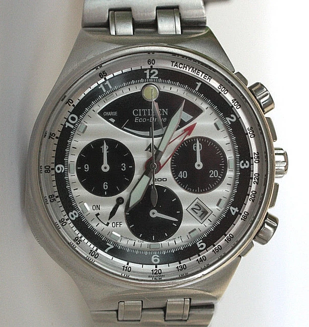 CITIZEN PROMASTER ECO Drive E210 Panda Cronografo Sveglia Calibro 2100 ...