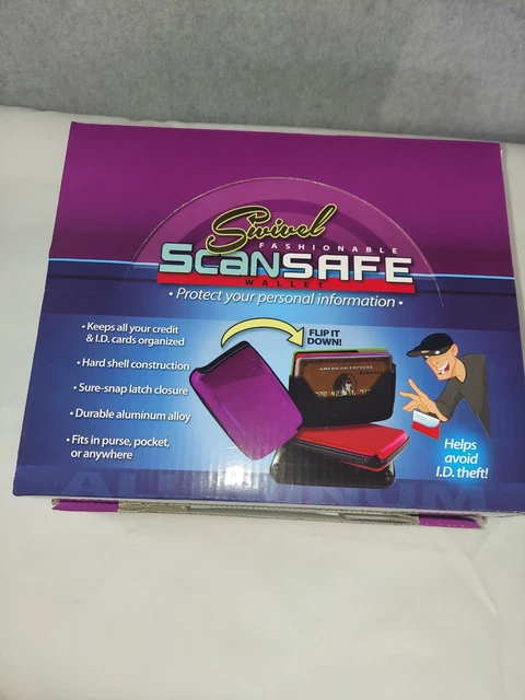 CASE OF 24 Aluminum Swivel Scan Safe Credit Card Case Holder Anti RFID ...