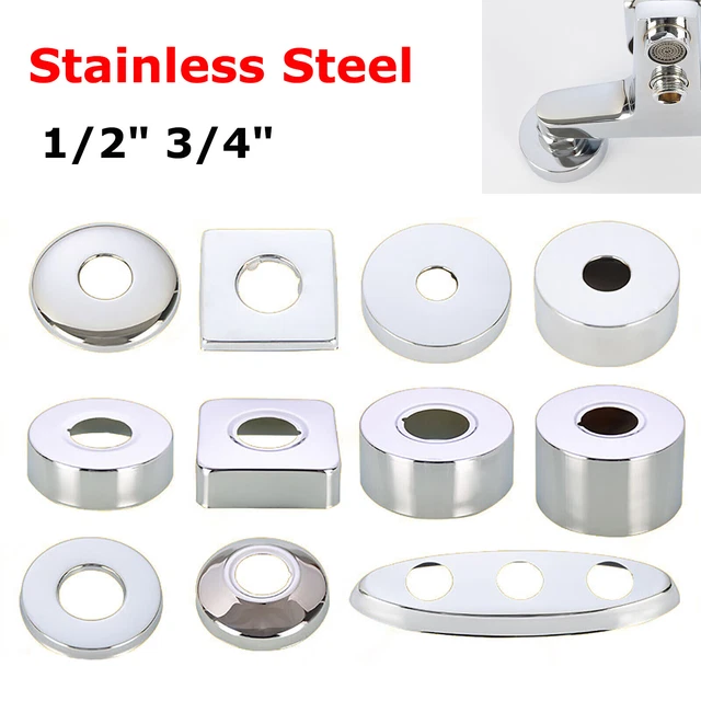 STAINLESS STEEL VALVE / Top Cover Pipe Wall Flange Cover Collar Rose 1/ ...