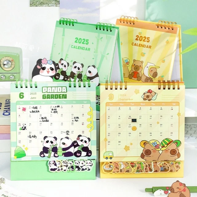 PANDA/CAPYBARA DESKTOP CALENDAR Paper Monthly Calendar 2025 Calendar ...
