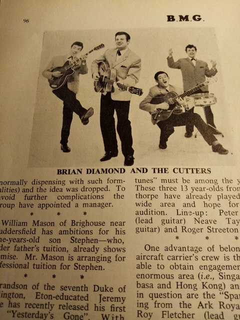 XM18 EPHEMERA 1963 Picture Brian Diamond And The Cutters £2.00 ...