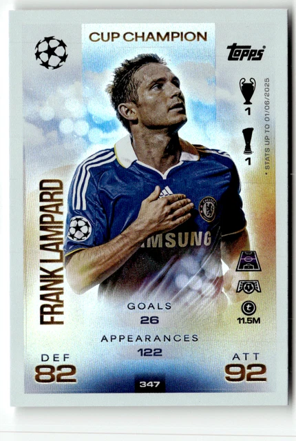 TOPPS MATCH ATTAX CL 2025-26 No. 347 Frank Lampard Cup Champion £2.36 - PicClick UK