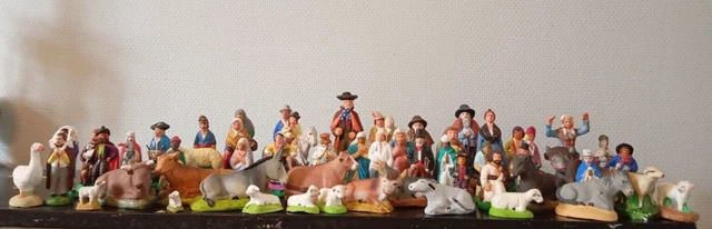 UNE CINQUANTAINE DE Santons "PROVENCAUX" - de Tailles et de différentes ...