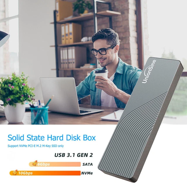 ULTRA-FAST NVME M2 SSD External Hard Disk To USB3.0 USB-C SSD Enclosure ...
