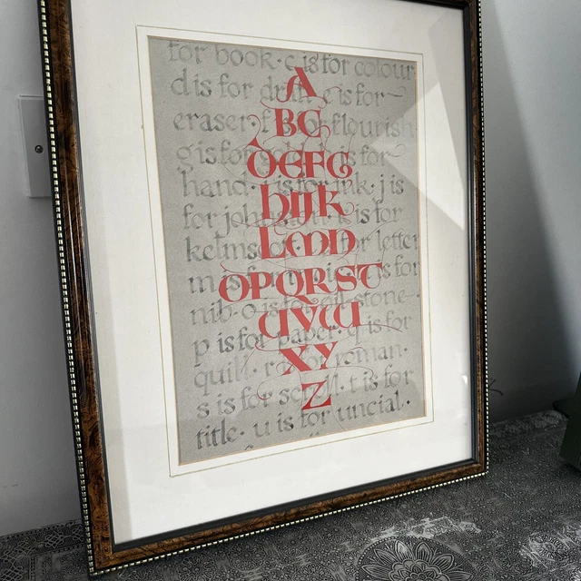 ORIGINAL HAND WRITTEN Calligraphy Alphabet Poem Medieval Script £20.00 ...