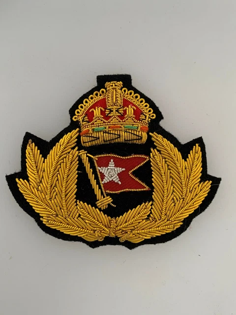 RMS TITANIC LINER Officers Cap Badge. White Star Shipping Line insignia ...