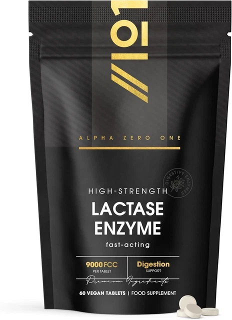 LACTASE TABLETS 9000 FCC (per Tablet) – 60 Count - Digestive Enzyme ...