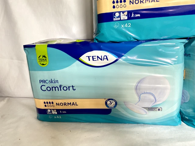 3X TENA PROSKIN Comfort Normal - Pack of 42 - Large Incontinence Pads (126 pads) £8.90 - PicClick UK