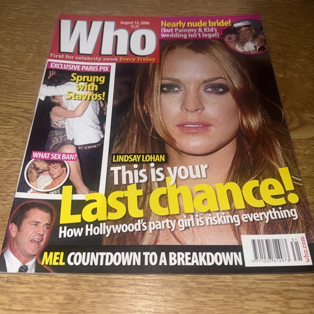 WHO MAGAZINE (AUSTRALIA) 14th Aug 2006 Lindsay Lohan New £21.49 ...