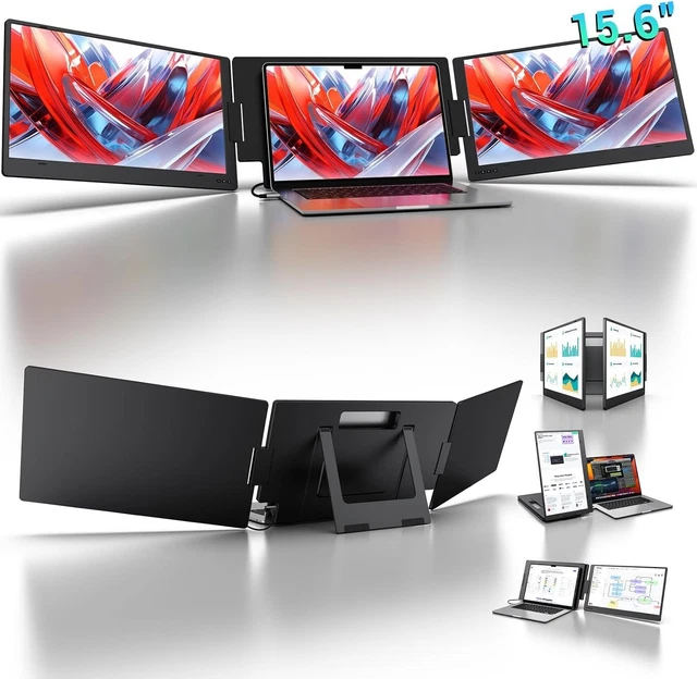 15.6& LAPTOP SCREEN Extender, Dual Screens 1080P FHD IPS Portable ...