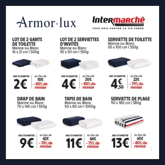 100 VIGNETTES ARMOR-LUX Intermarche 2024 EUR 15,00 - PicClick FR