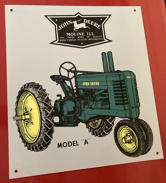 JOHN DEERE Tractor Model “A” Metal Sign 11”X 12 1/2” £9.69 - PicClick UK