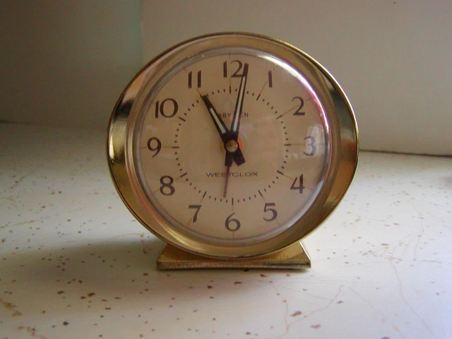 WESTCLOCK BABY BEN Alarm Clock GOLD Metal Art Deco 3.5" Vintage £18.25 ...