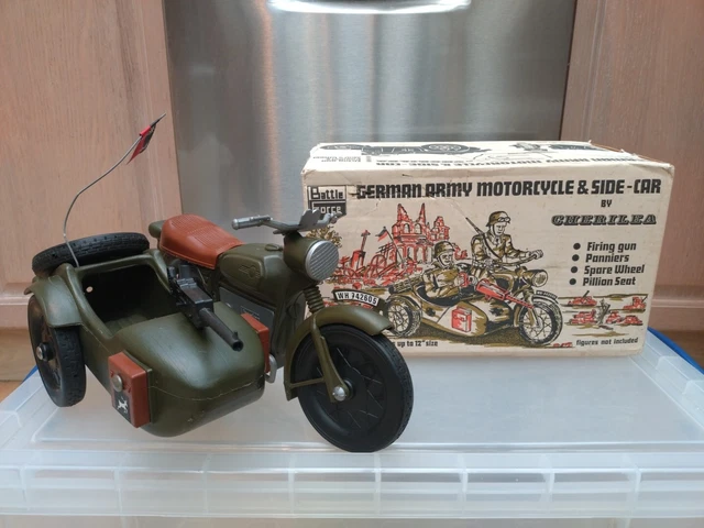 VINTAGE CHERILEA ACTION Man German Motorcycle & Sidecar Nice Condition ...