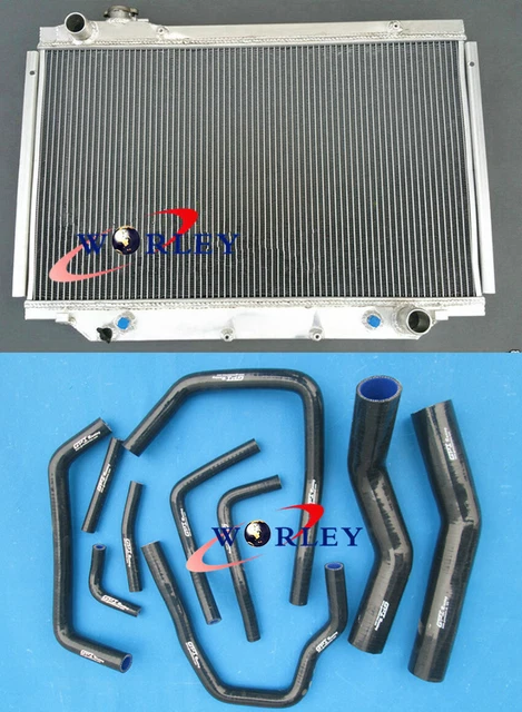 ALUMINUM RADIATOR+HOSE FOR TOYOTA Land Cruiser 80 Series HDJ80 HZJ80 90 ...