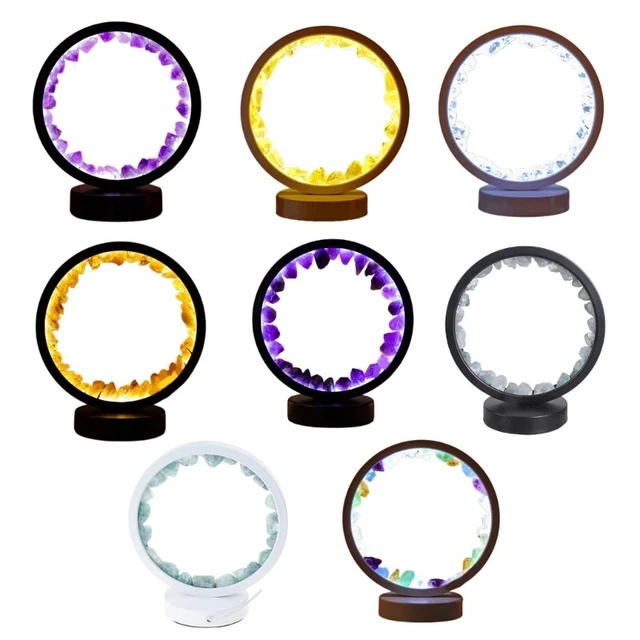 HEALINGS STONE CRYSTAL Column LED Night Light USB for Bedroom Home £27. ...
